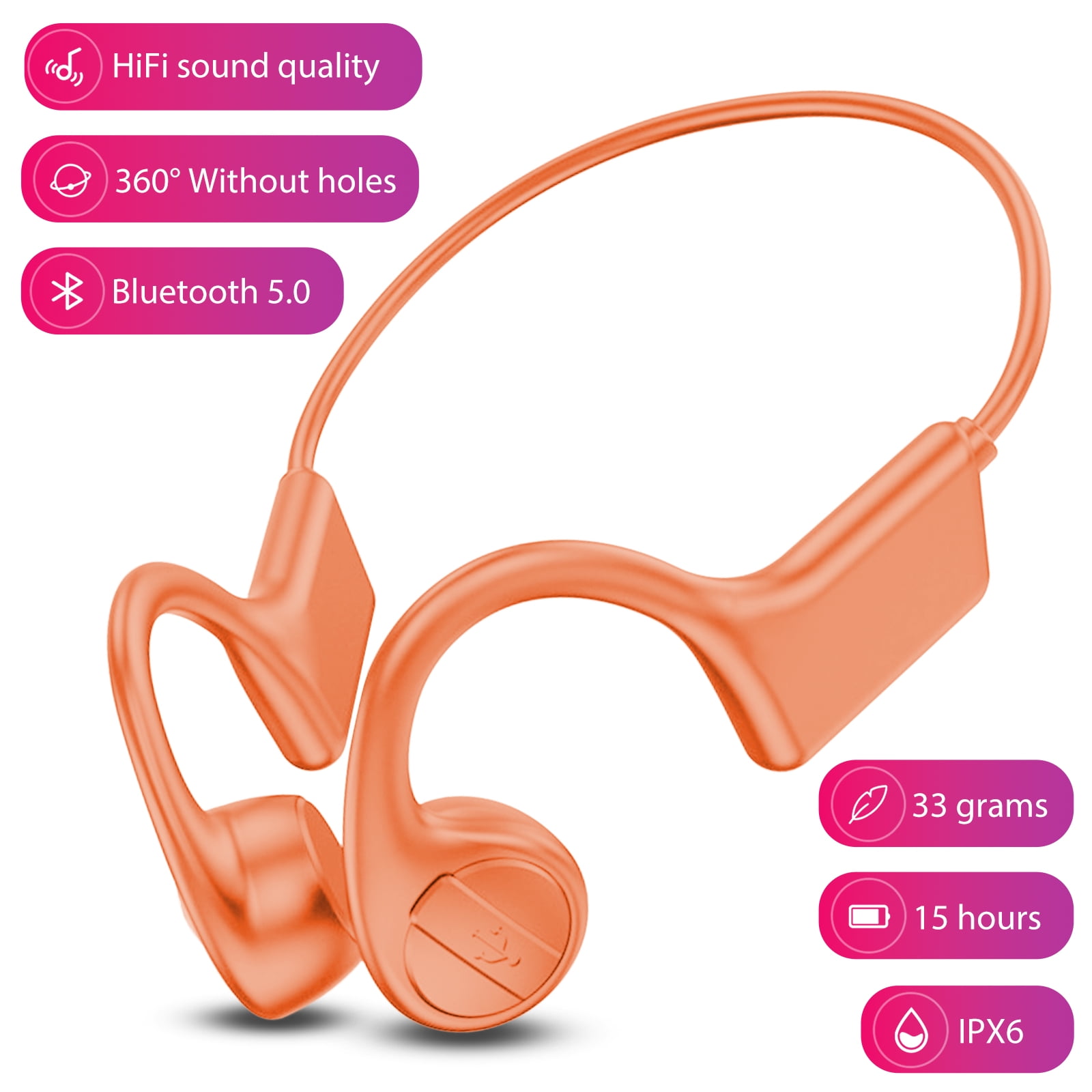 Ponyta Bone Conduction Bluetooth Sport Headphones, Bone Conduction ...
