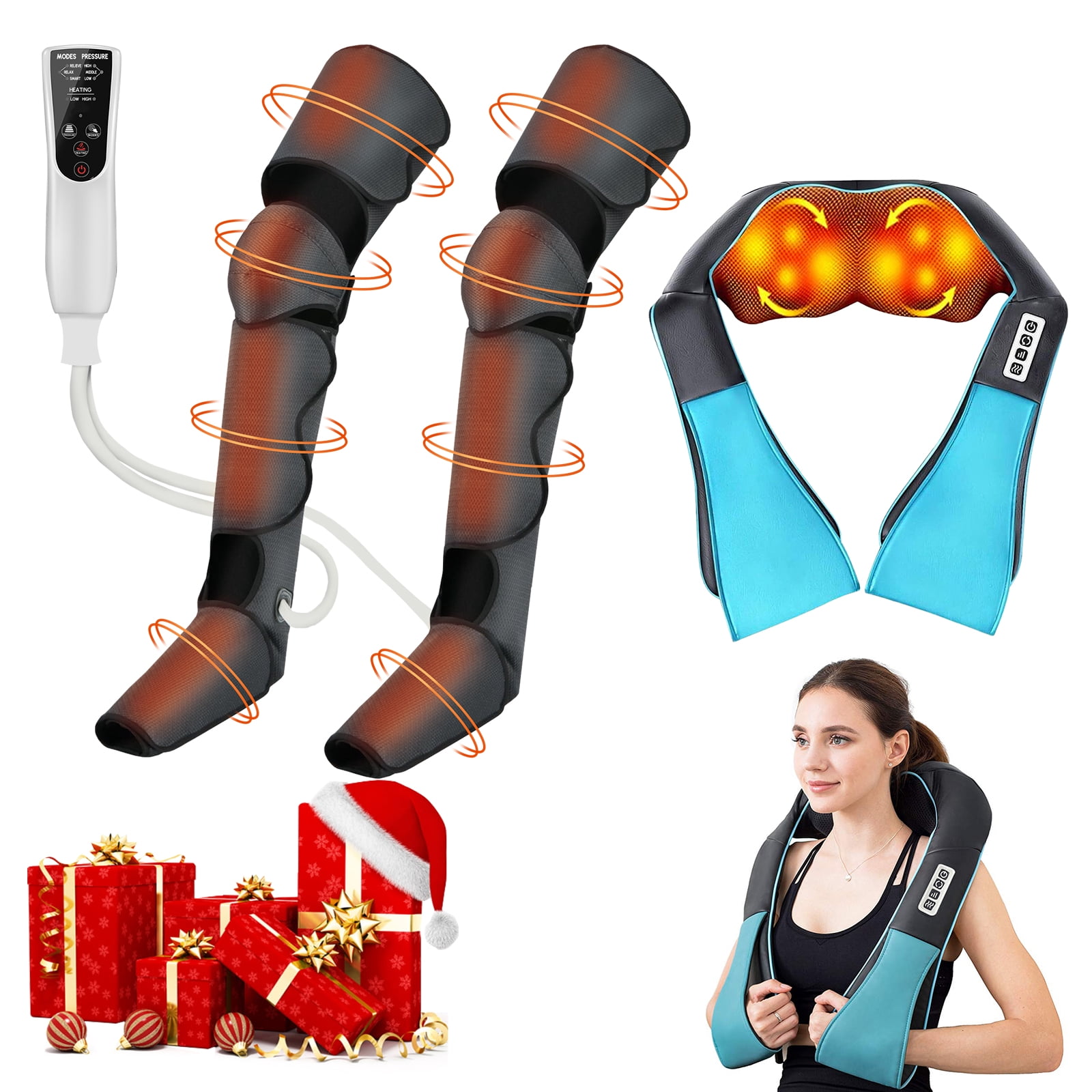 Ponyta Healthy Massager Kit: Heat Deep Kneading Shiatsu Back and Neck ...