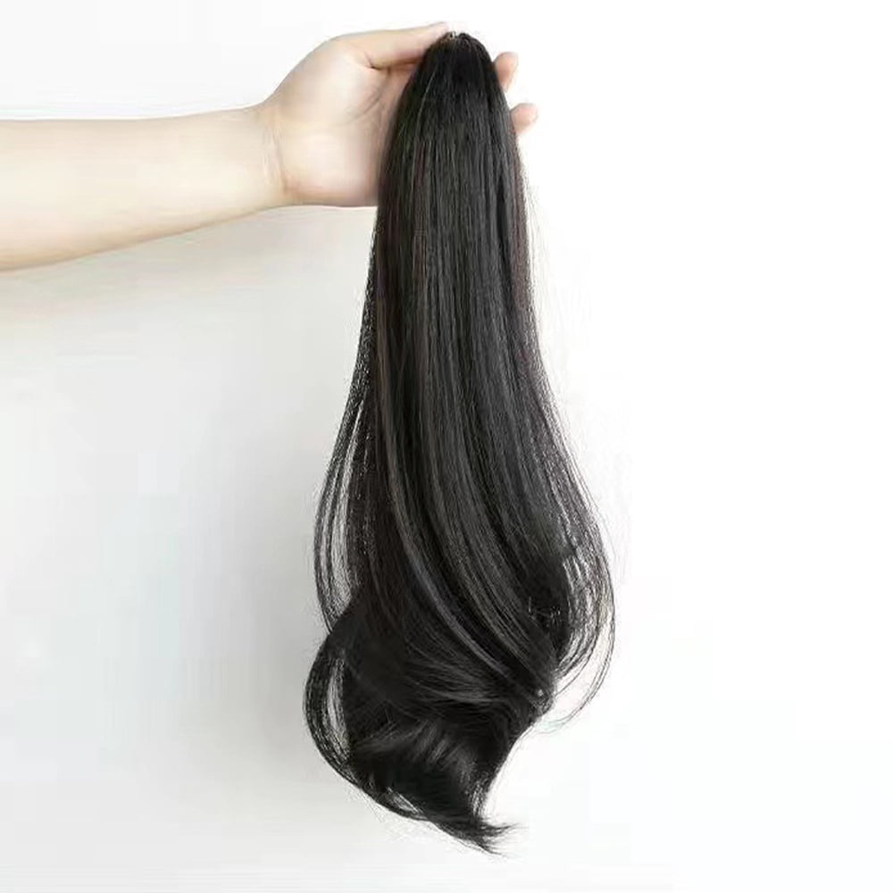 Ponytail Clip Wig Mid-length Curly Ponytail Extension Hair Clip Natural ...