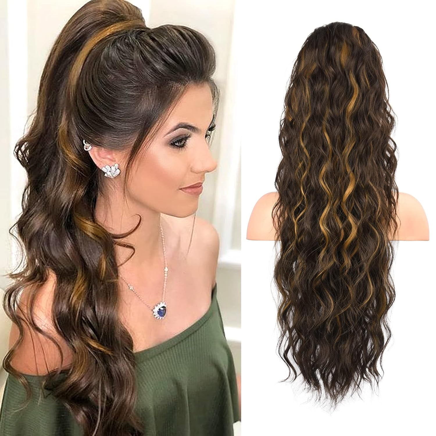 Ponytail Extension, 26 Inch Drawstring Ponytail Hair Extensions for ...