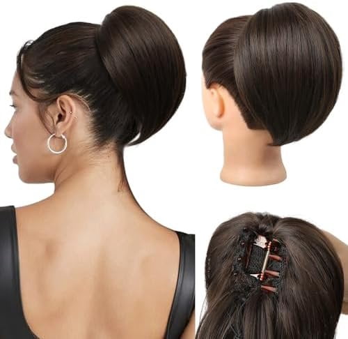 Ponytail Extension, 8" Short Mini Claw Clip Pony Tail Hair Extensions ...