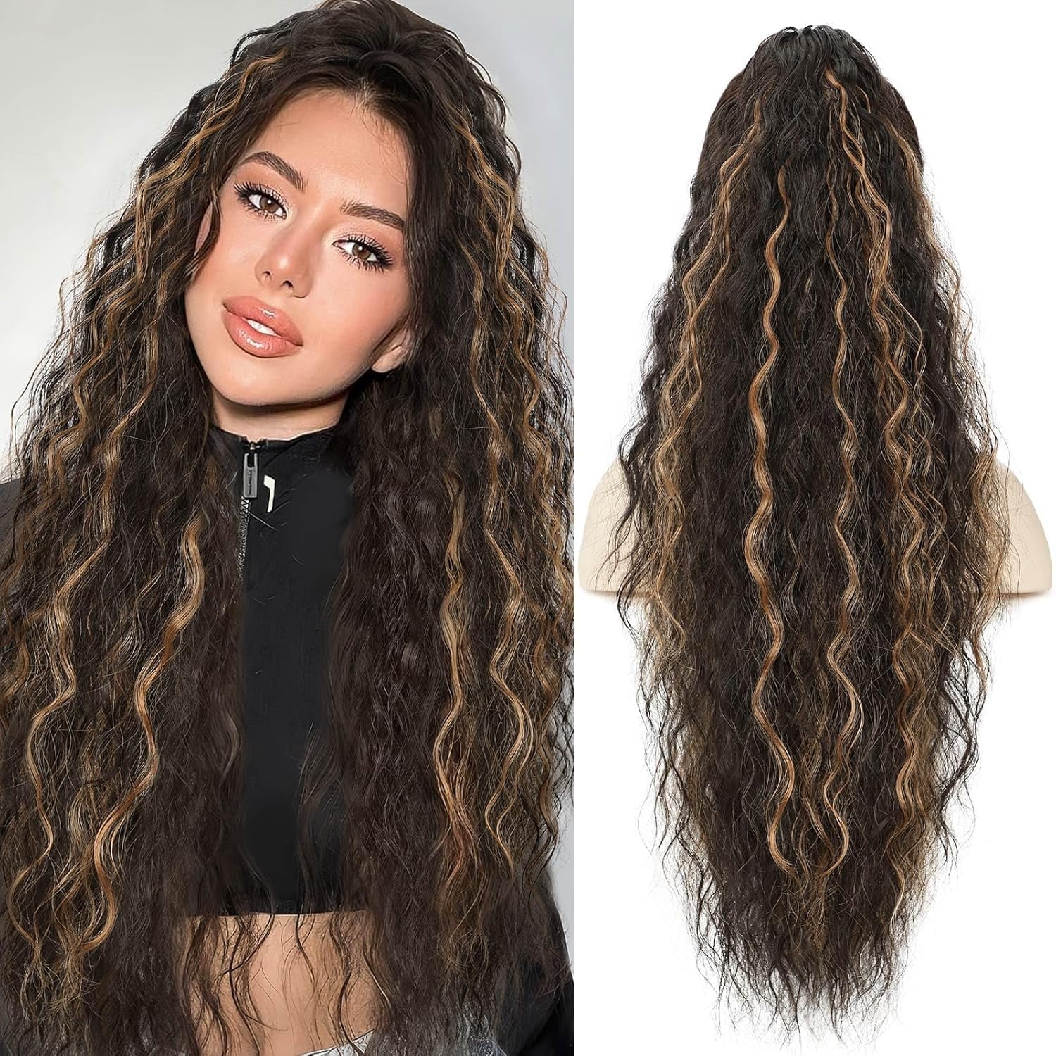 Ponytail Extension, Claw Clip Ponytail Extension for Women 26 Inch Pony ...