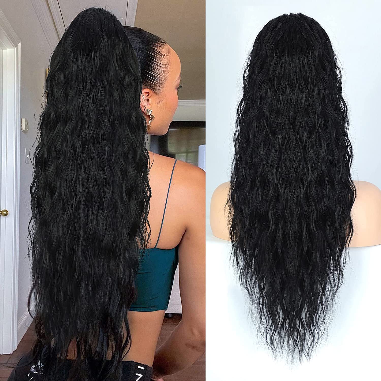 Ponytail Extension, Drawstring Ponytail Hair Extensions 26 Inch Long ...