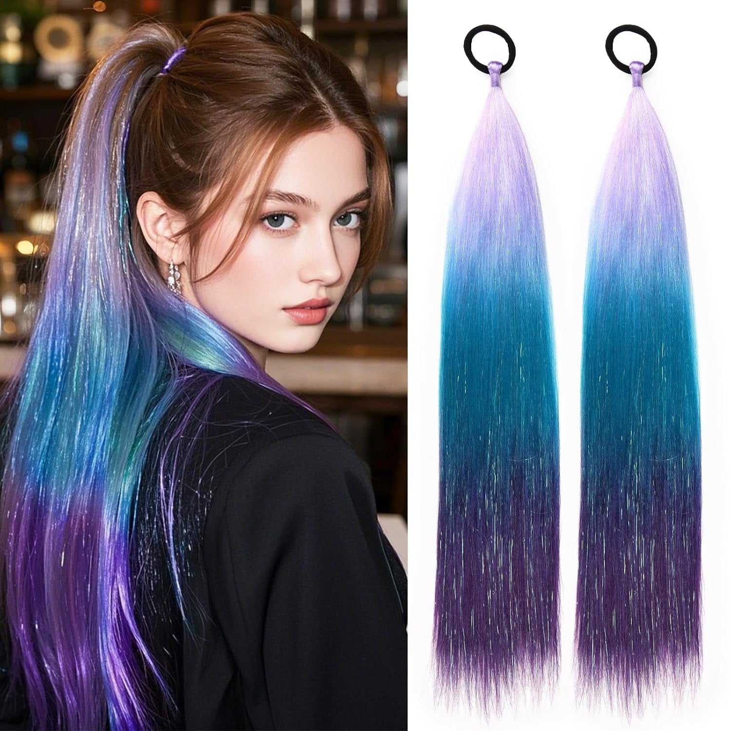 Ponytail Extension With Hair Tie 24 inch Colored Hair Extensions for ...