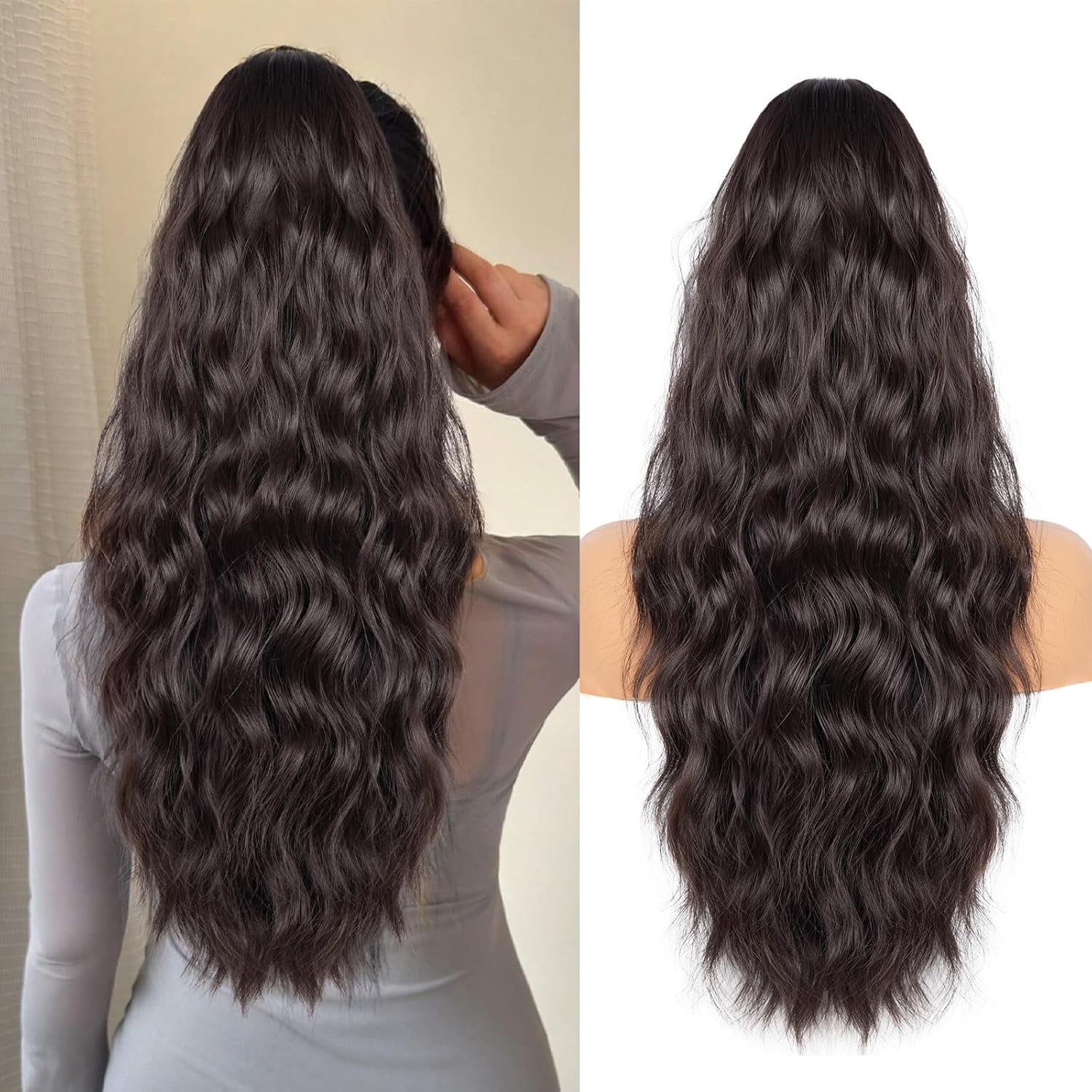 Ponytail Extension for Women, 26 inch Drawstring Ponytail Extension ...