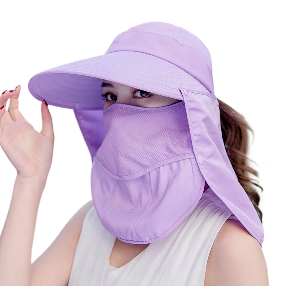 Ponytail Sun Hat For Women, 360 Degree UV Protection Mesh Wide Brim ...