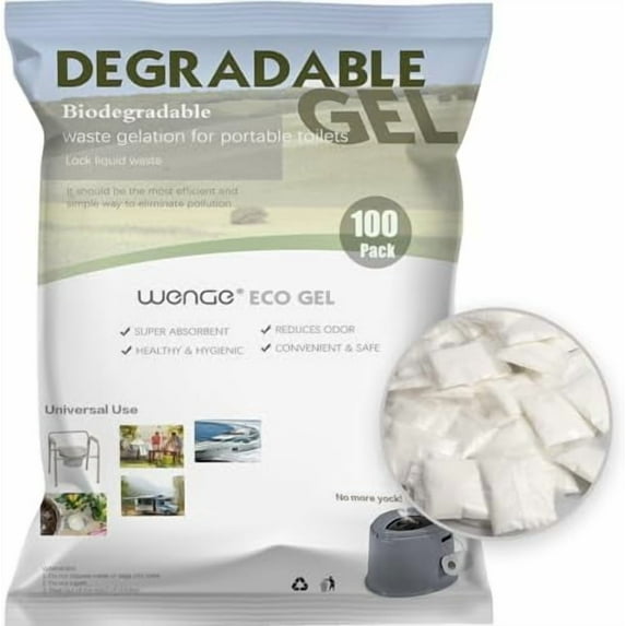 Poo Gel for Portable Toilet for Camping - 100 Pack Urine Super ...