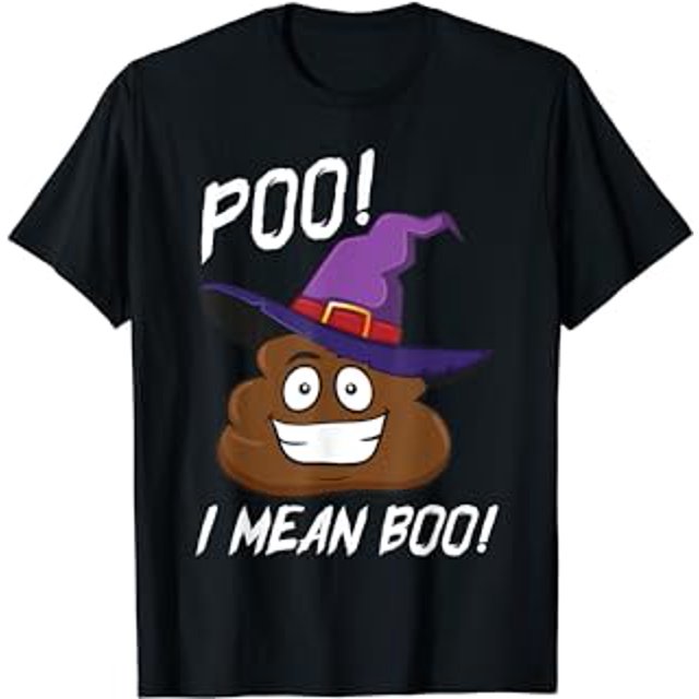 Poo I Mean Boo Lazy DIY Halloween Costume Funny Poop Witch T-Shirt ...