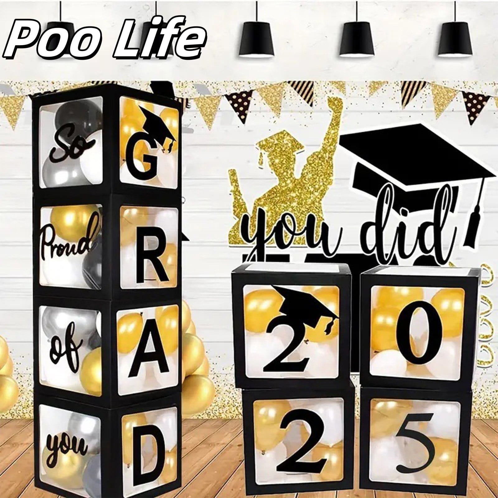 Poo Life 2025 Graduation Decoration – Class of 2025 Balloon Box with ...