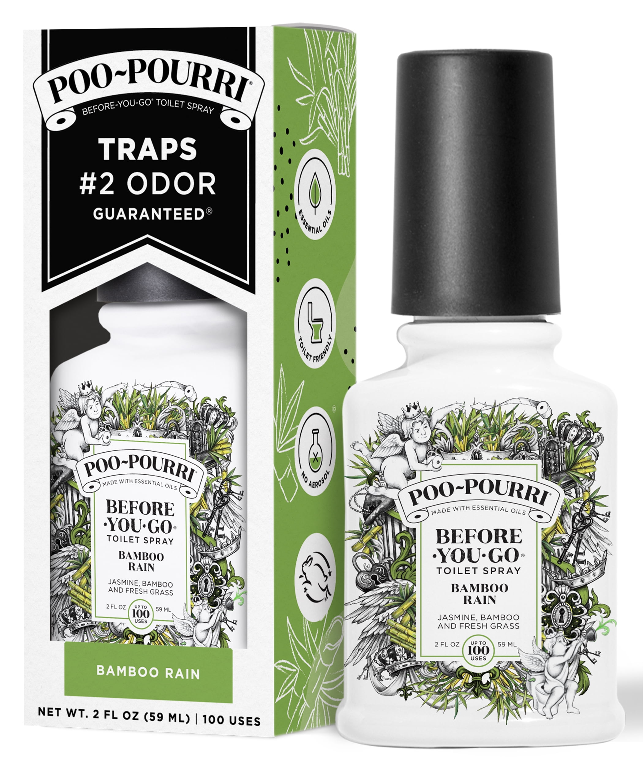 Poo-Pourri Bamboo Rain Toilet Spray, Travel Size, 2 oz for Bathroom ...
