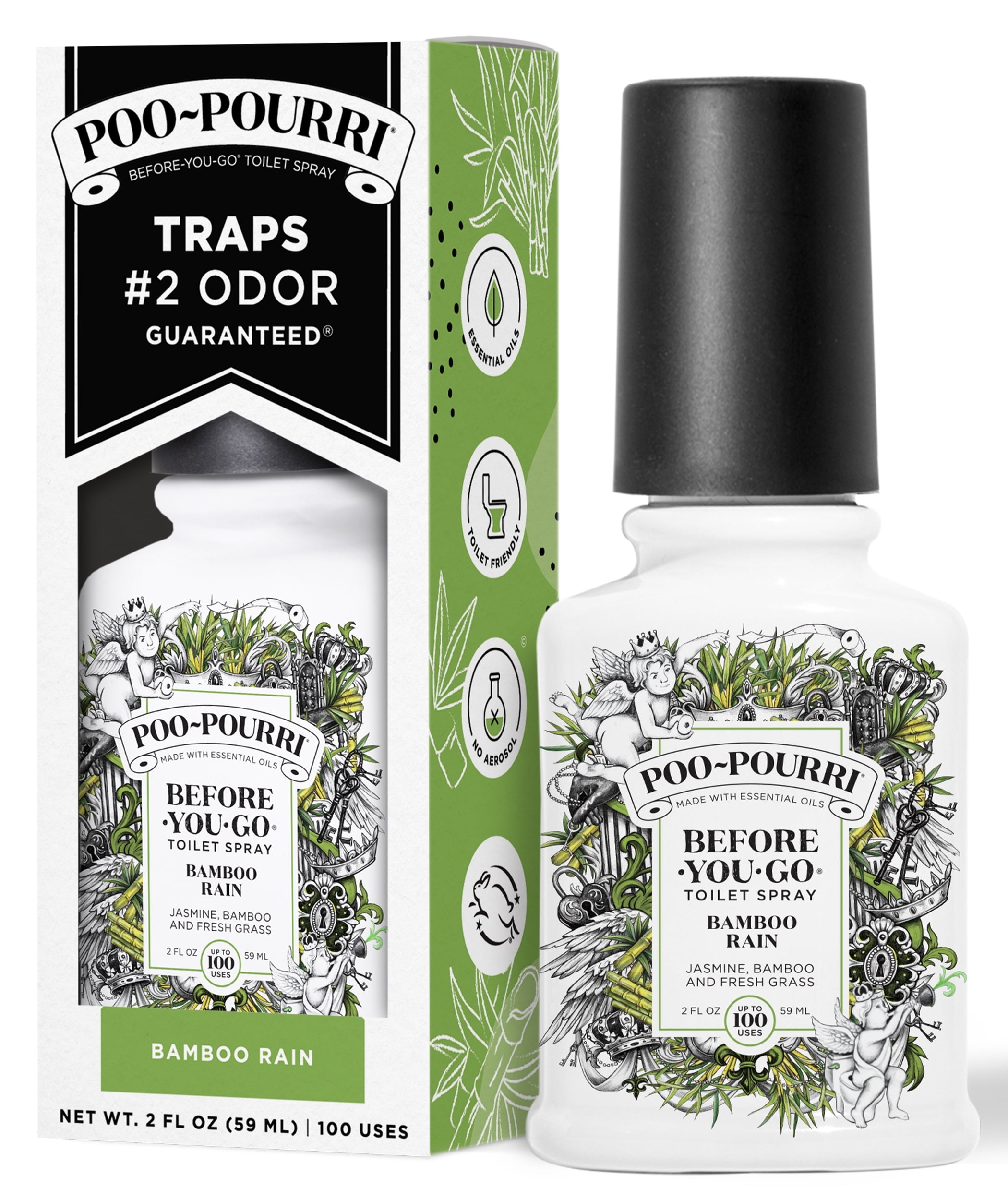 Poo-Pourri Bamboo Rain Toilet Spray, Travel Size, 2 oz for Bathroom ...