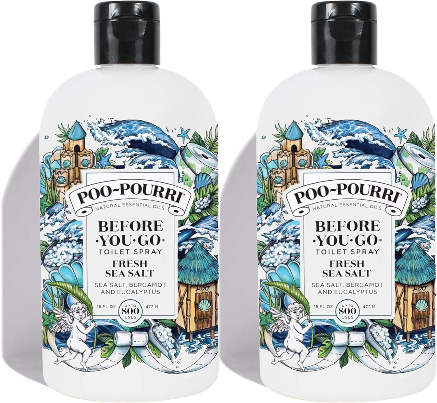 Poo-Pourri Before-You-Go Toilet Spray, Fresh Sea Salt, Refill Bottle 16 ...