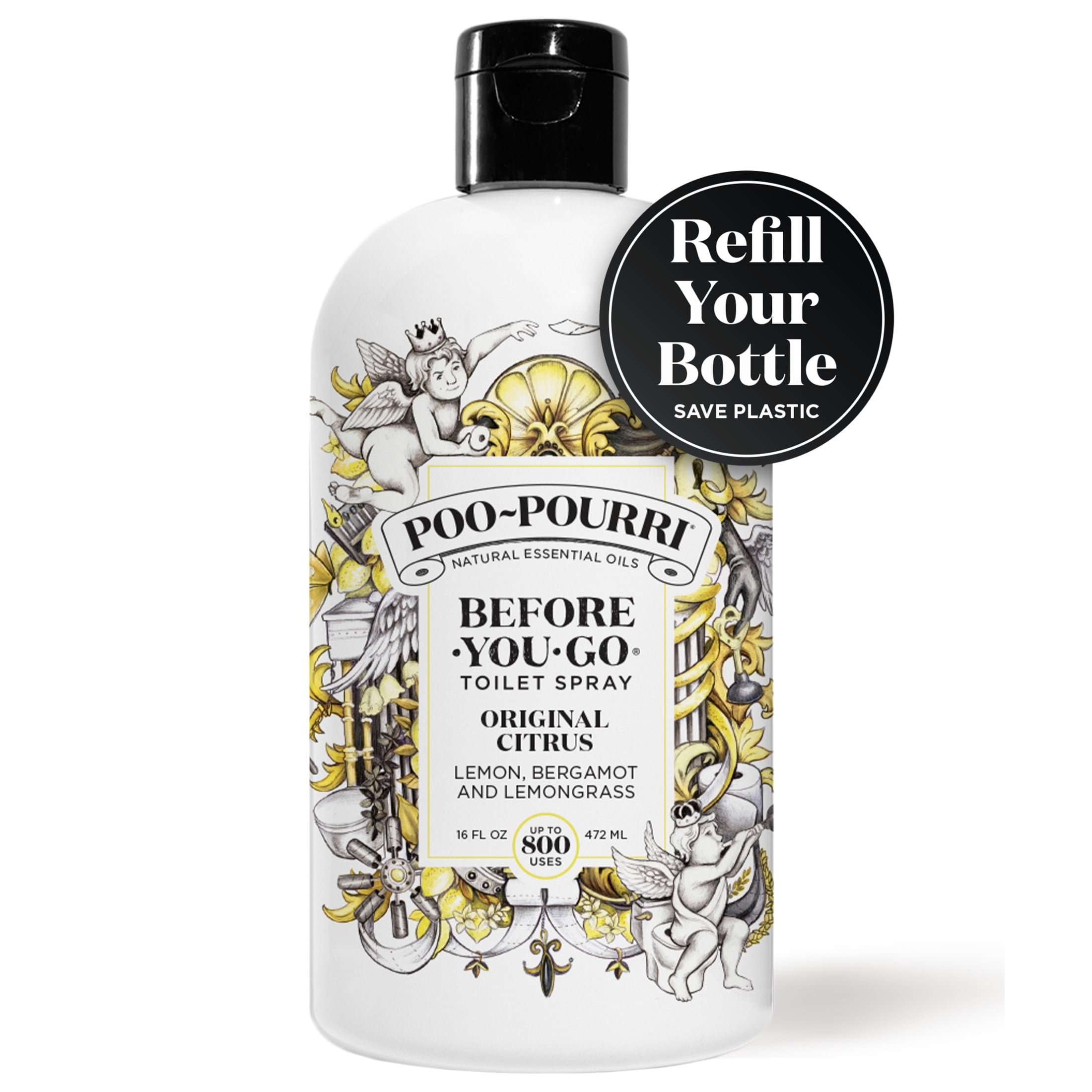 Poo-Pourri, Toilet Spray Refill, 16 Oz, Original Citrus Scent - Walmart.com