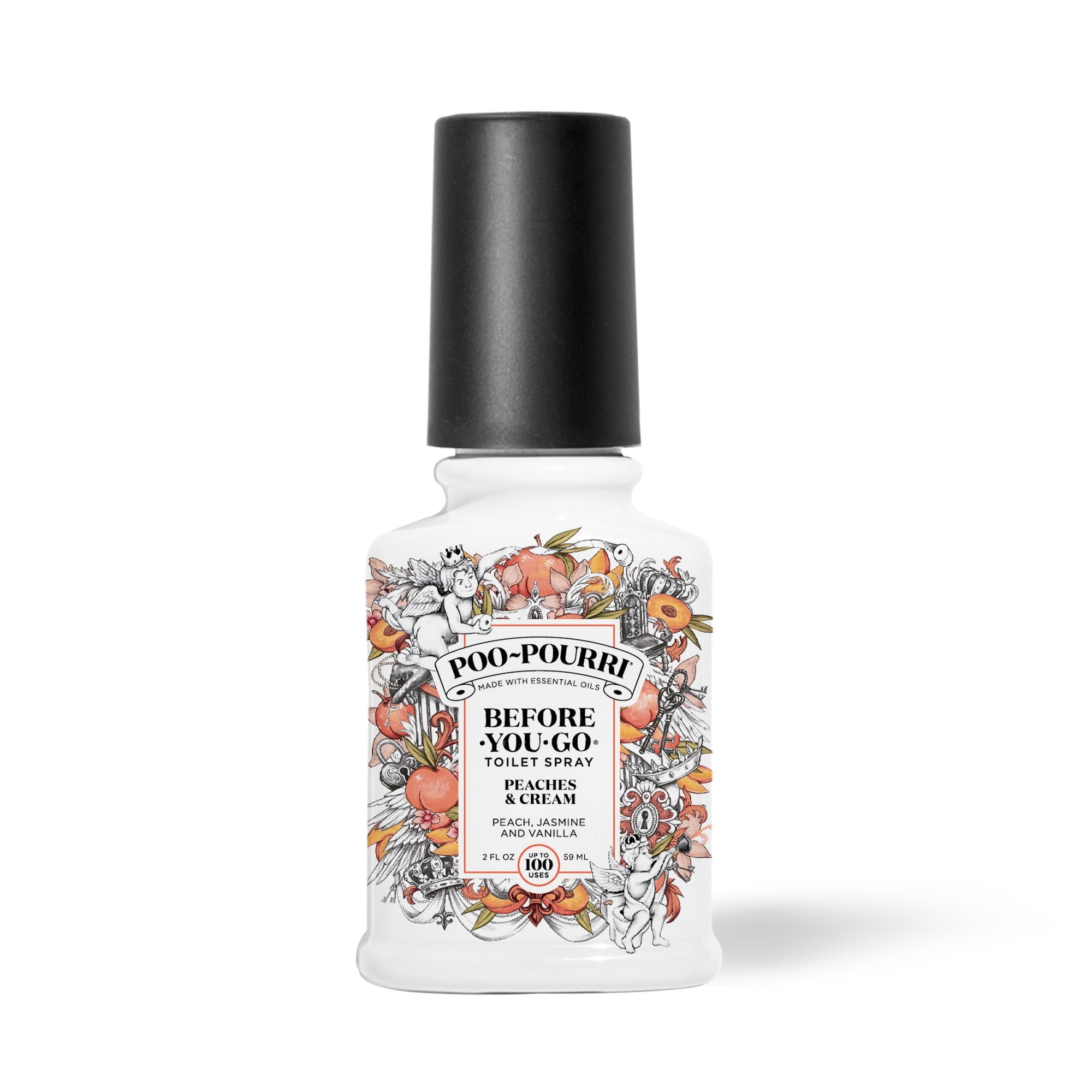 Poo-Pourri Peaches & Cream Restroom Smell Goods, Essential Oils Toilet ...