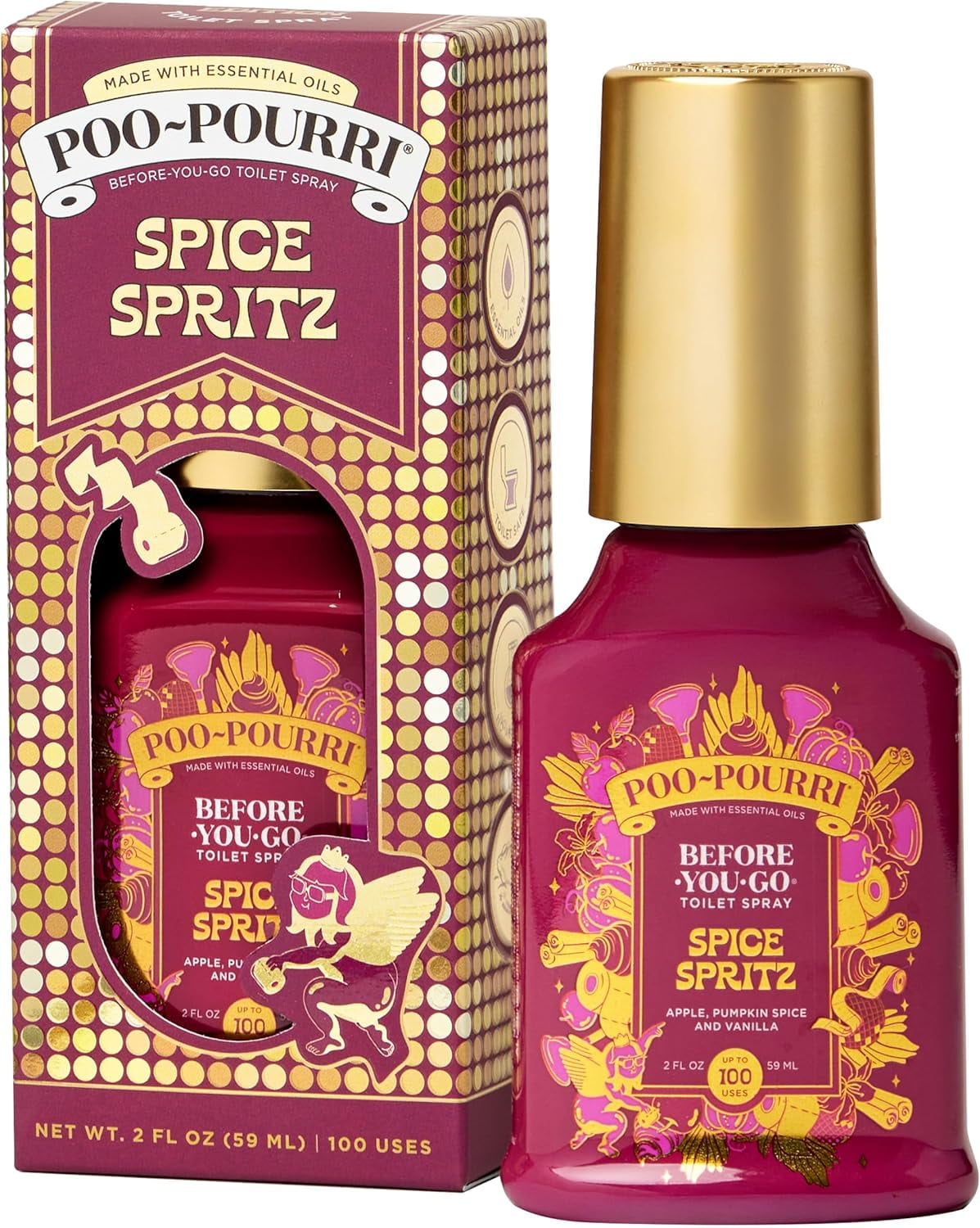 Poo~Pourri Spice Spritz 2oz Before-You-Go Toilet Spray - Instantly Trap ...