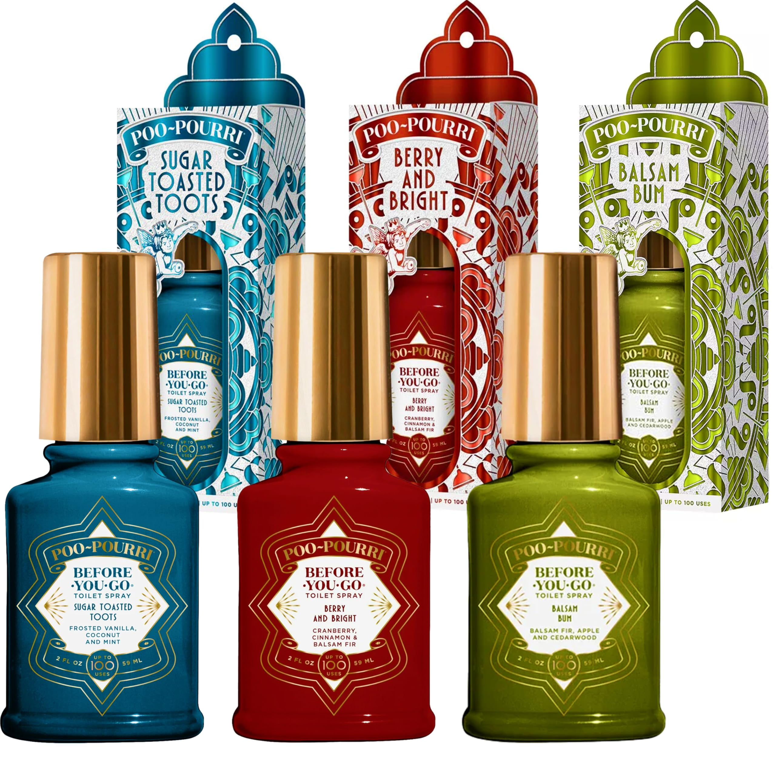 Poo-Pourri Toilet Spray, Holiday Pack Gift Set - Berry and Bright ...