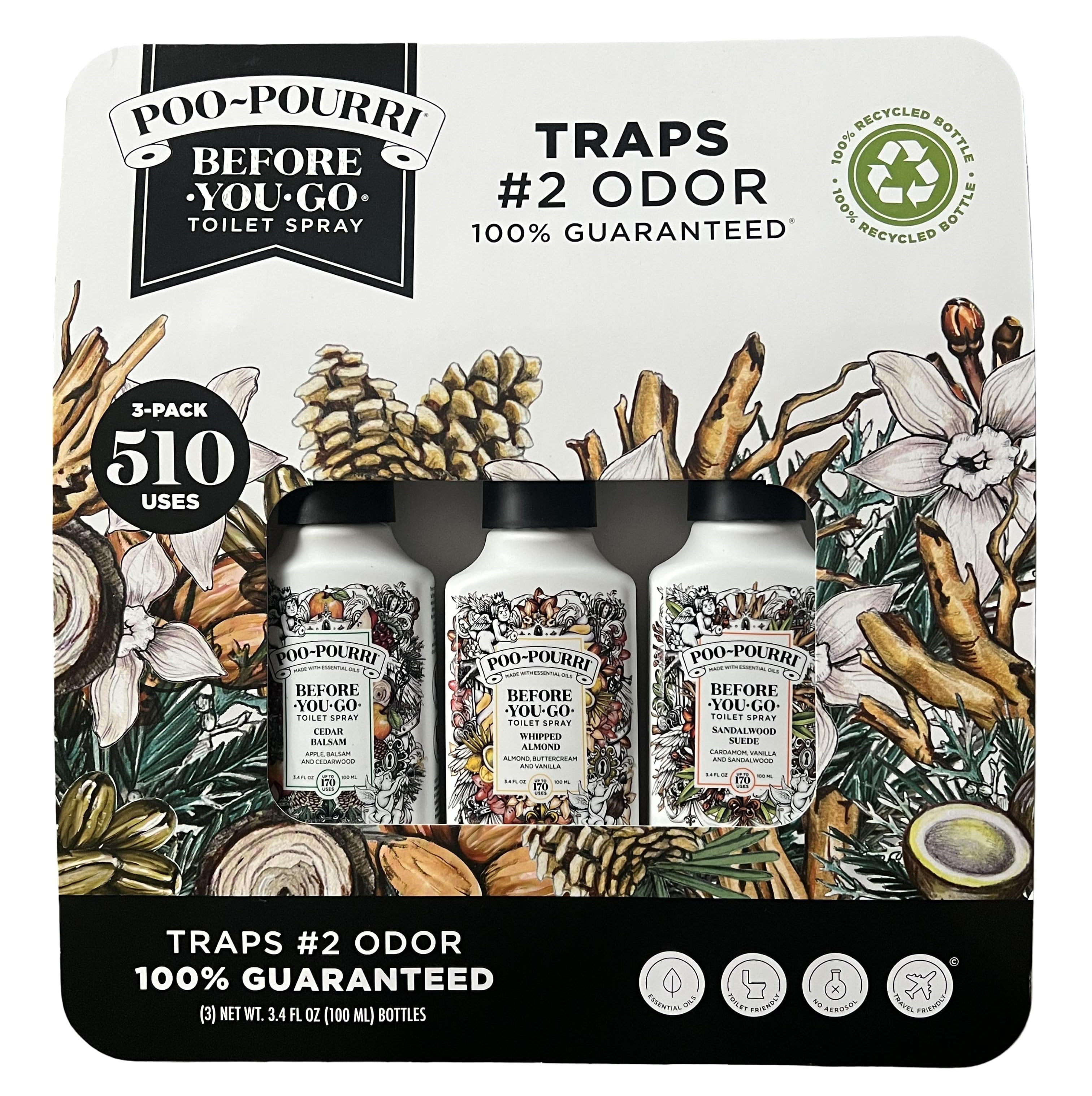 Poo-Pourri Toilet Spray, Variety Pack, 3.4 Fluid Ounce (3 Count ...