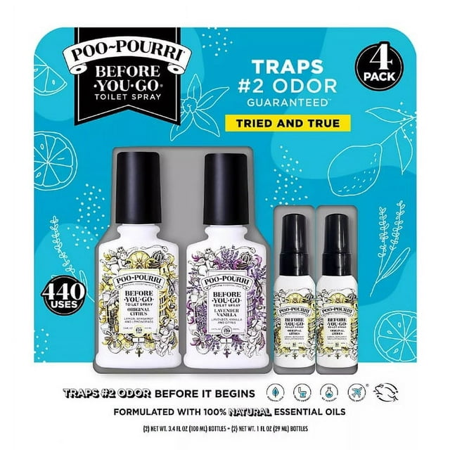 Poo-Pourri Tried And True Before You Go Spray, Citrus Scent, Pack Of 4 ...