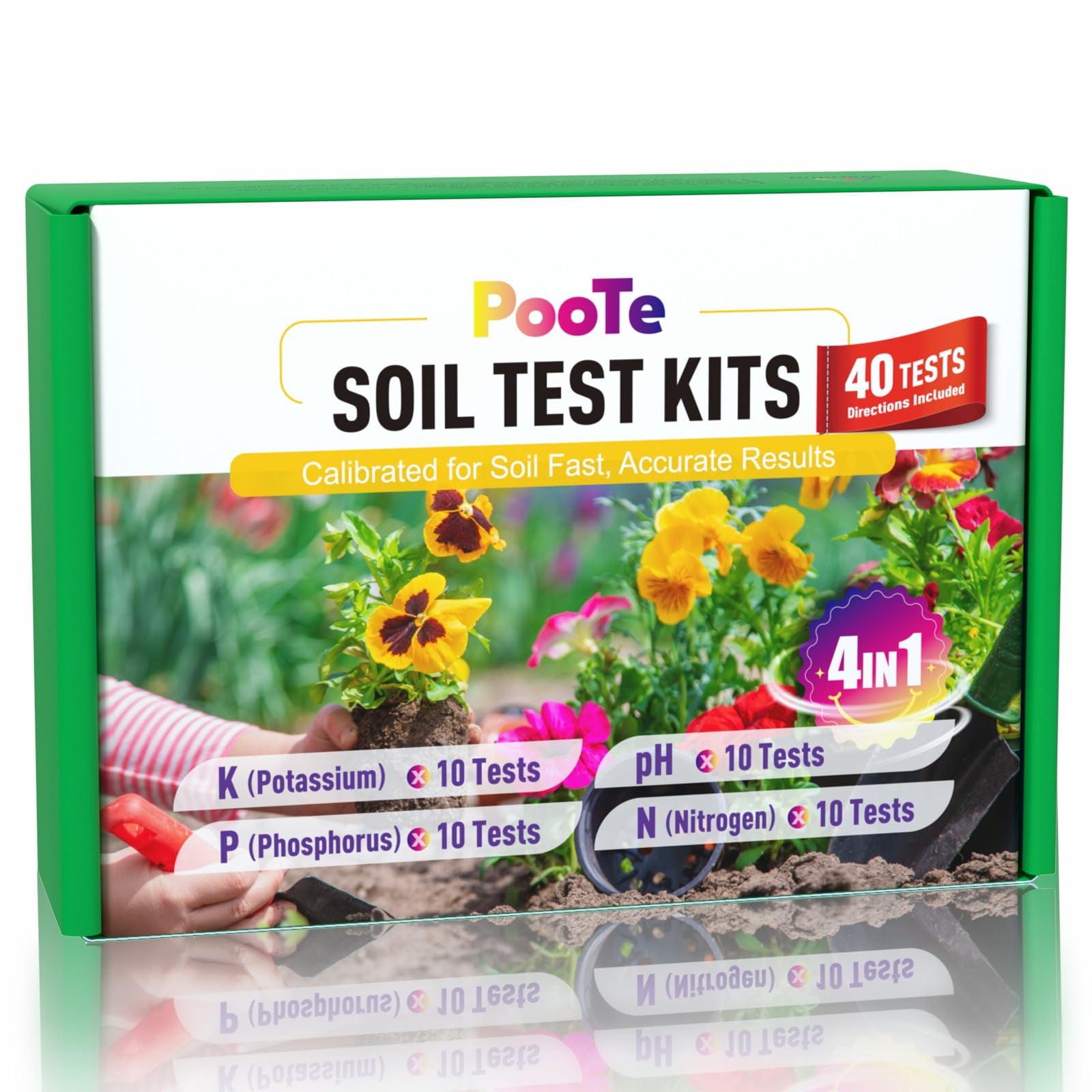 PooTe Soil Test Kit - 4-in-1 Soil Testing Kit with Test Tube & Tablets ...
