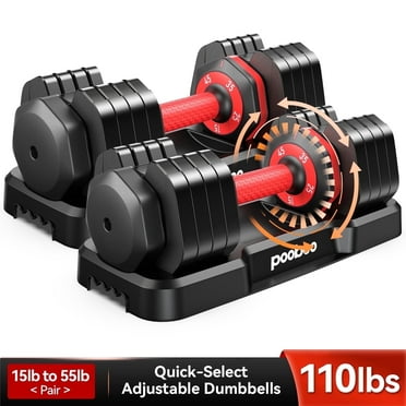 25 lb Dumbbells, Seizeen Single Adjustable Dumbbells Set, Free Weights ...