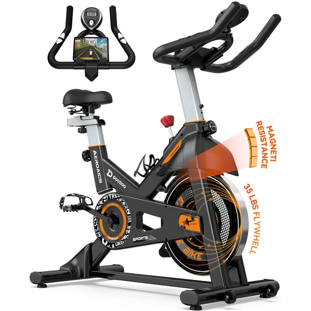 Pooboo Exercise Bike Indoor Cycling Bike Magnetic Cycle Bicycle Adjustable Stationary Magnetic ...