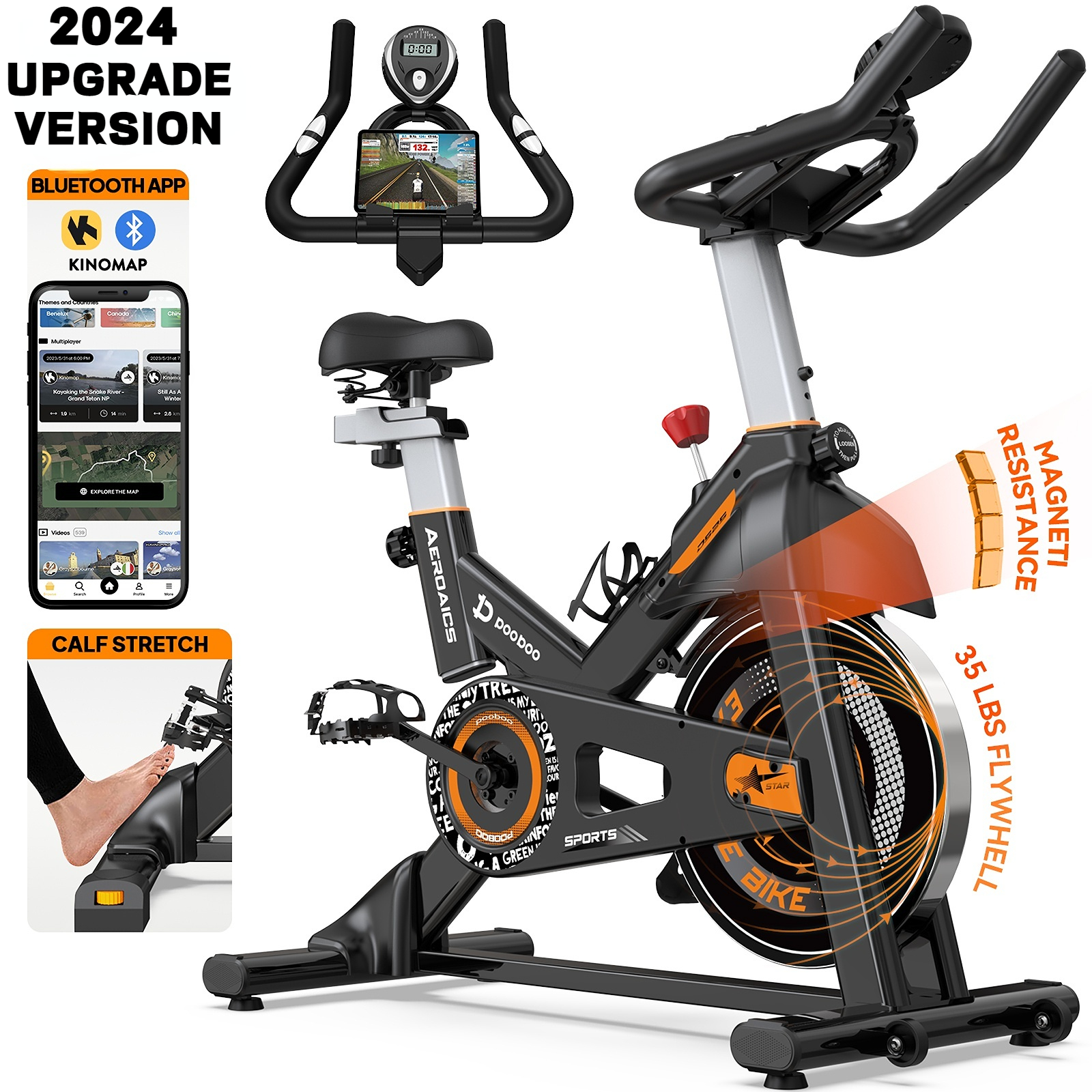 Merax Stationary Indoor Cycling Exercise Bike with Multi-functional ...