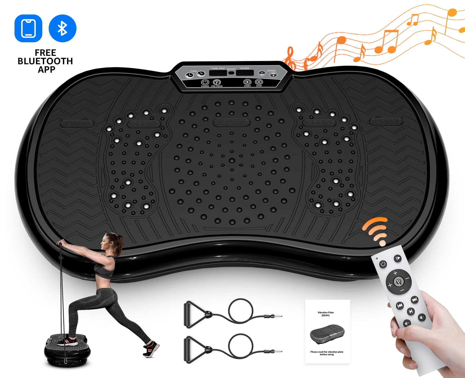 Pooboo 3D Vibration Plate Exercise Machine, 120 Levels + 5 Modes Whole ...