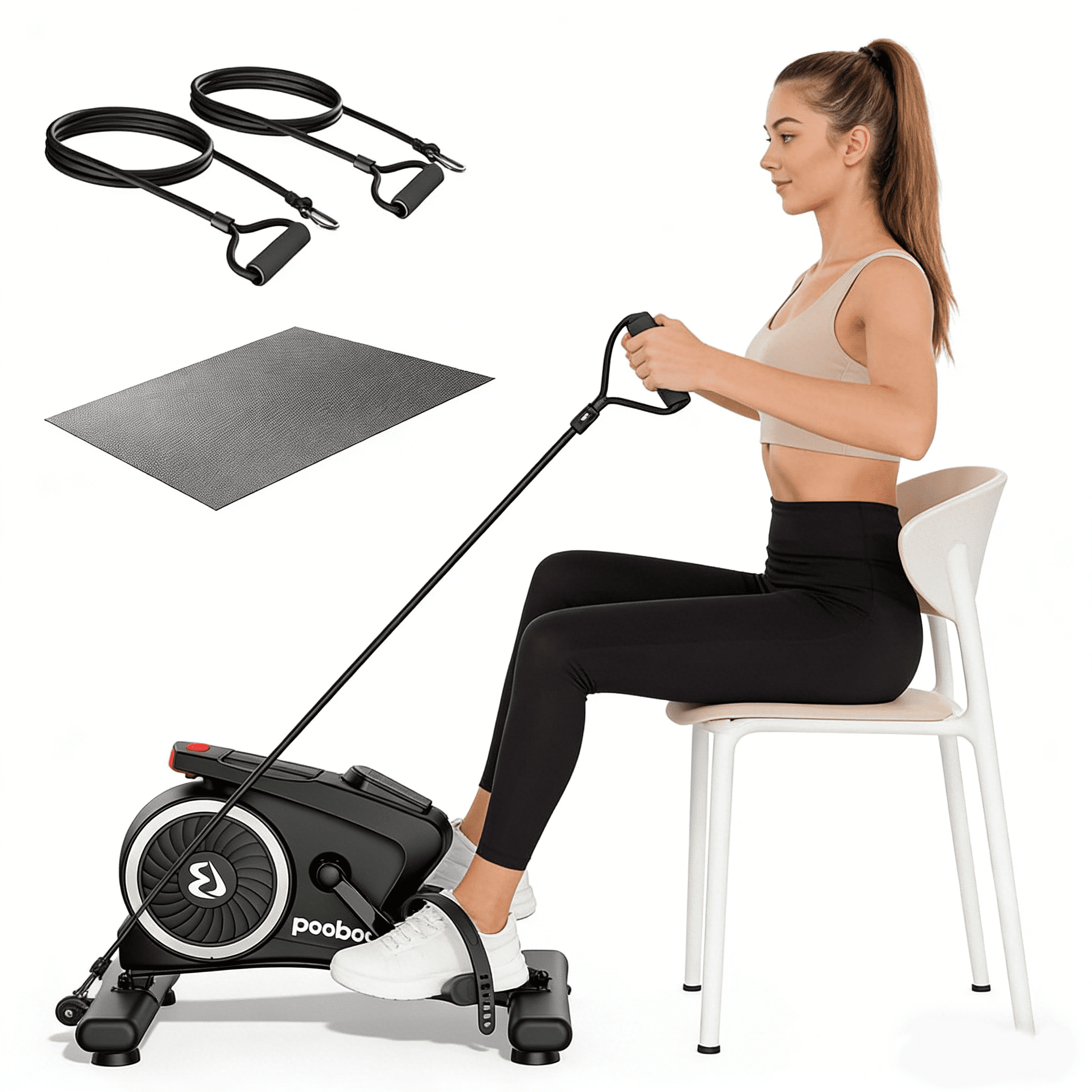 LNOW Magnetic Under Desk Elliptical, Adjustable Monitor, 12 Resistance ...