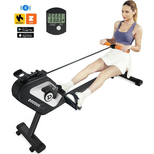 Pooboo Magnetic Rowing Machine Build-in Bluetooth 8 Level Adjustable ...