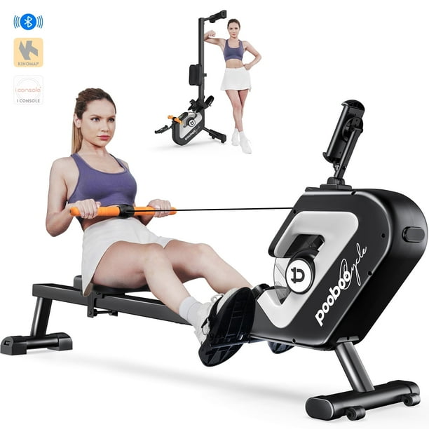 Pooboo Magnetic Rowing Machines Rower Foldable with 8 Level Resistance ...