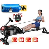 Pooboo Professional Electronic Water Rowing Machine, 350lbs, Adjustable ...