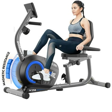 Pooboo Recumbent Exercise Bikes Sit Down Stationary Bicycle Magnetic ...