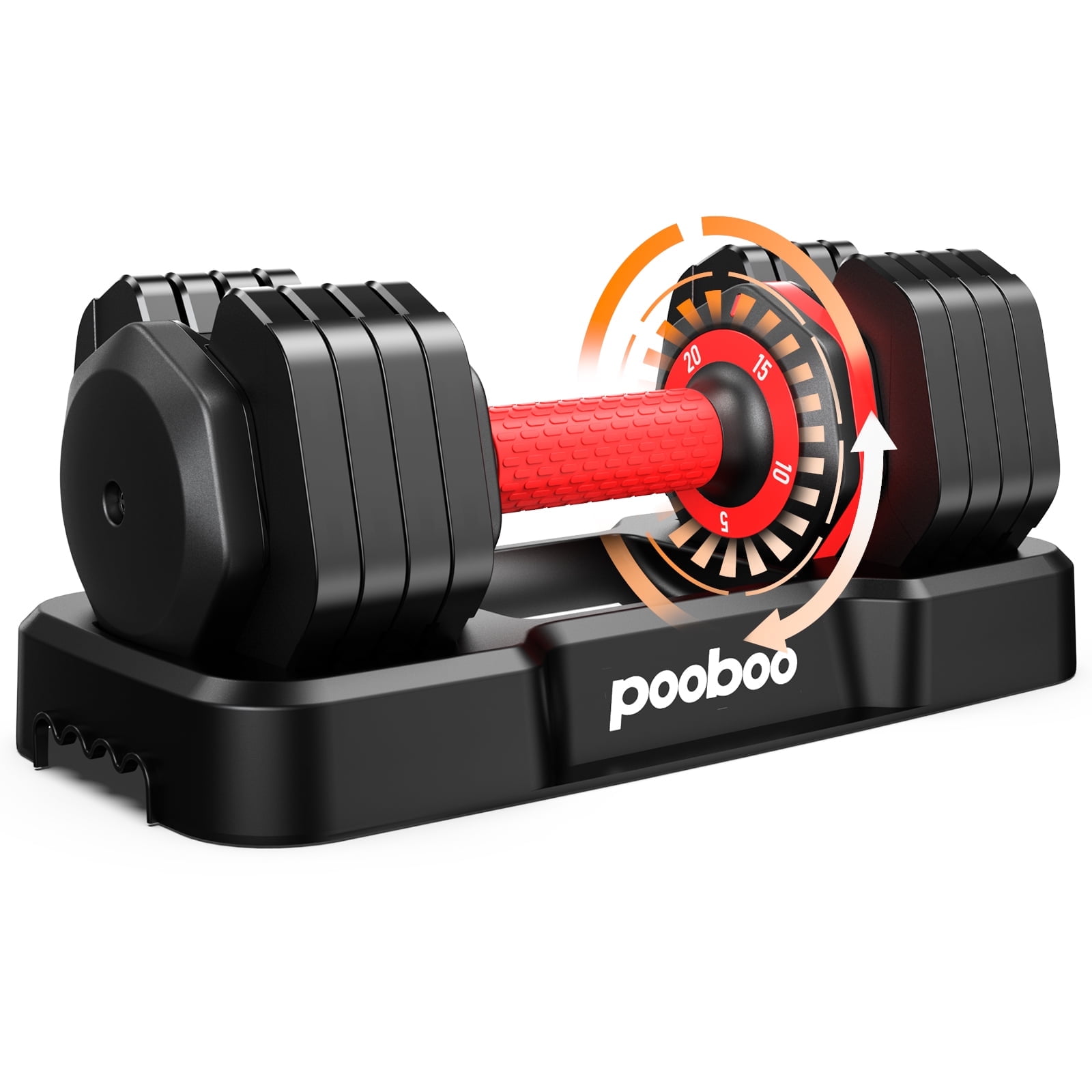 Pooboo 25lb 5 in 1 Adjustable Dumbbells with Free Weights Plates and ...