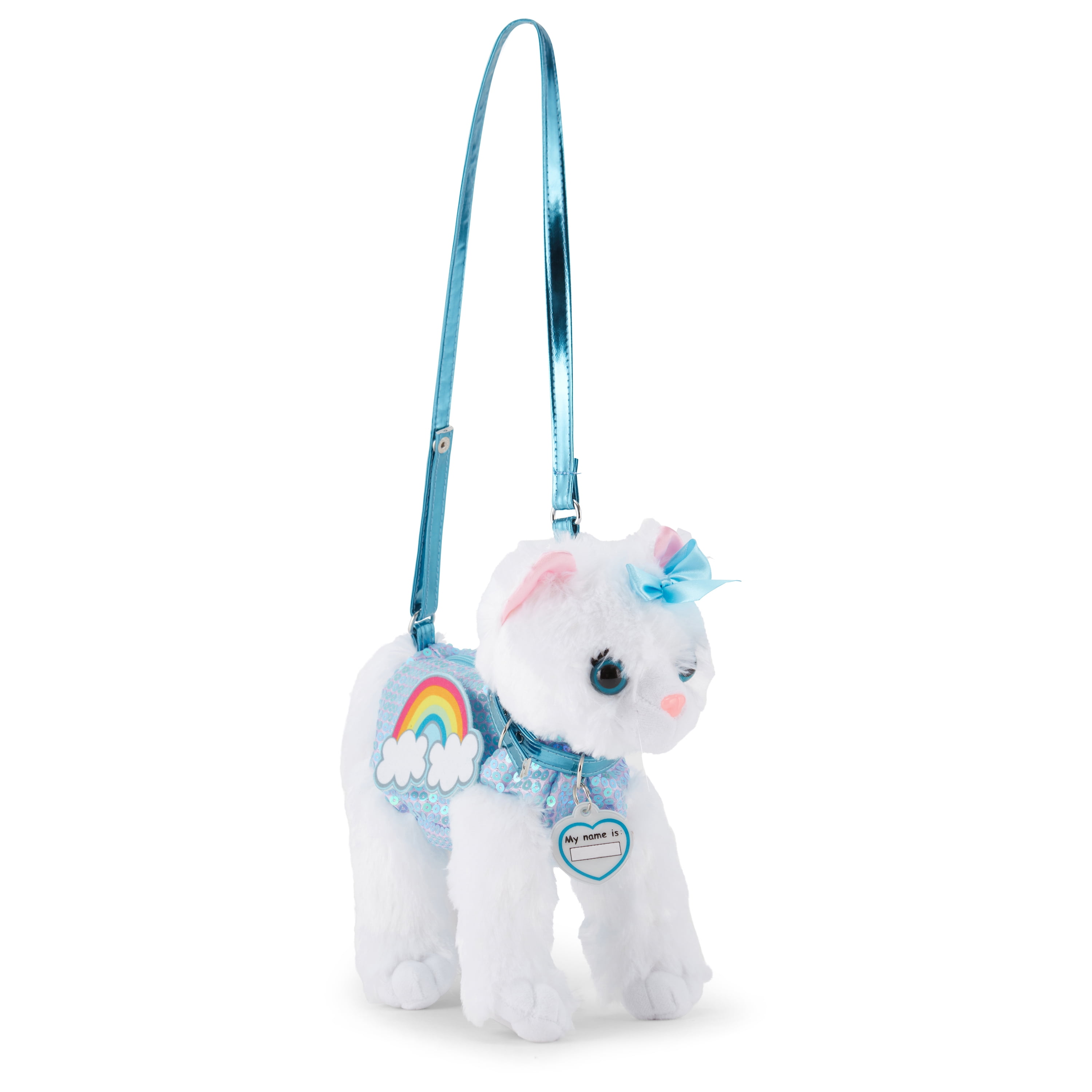 Poochie And Co Little Girl's Plush Animal Shaped Handbag, Blue/White ...