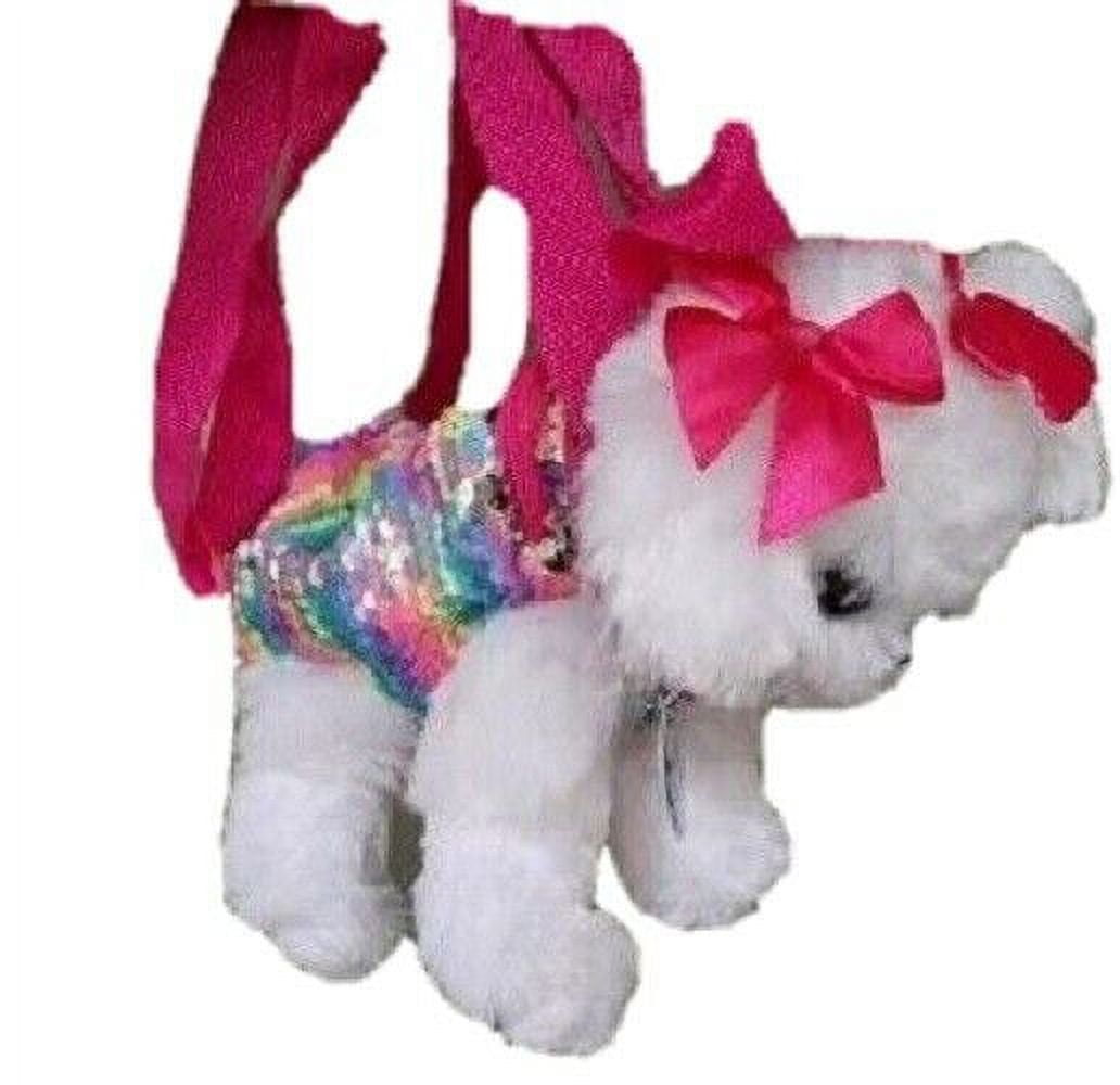 Poochie & Co Little Girls Plush White Maltese Cat Animal Purse Handbag ...