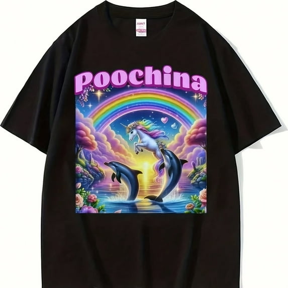 Poochina Brain Rot I1ROnic Funny Meme Haruku Hip Hop Streetwear T ...
