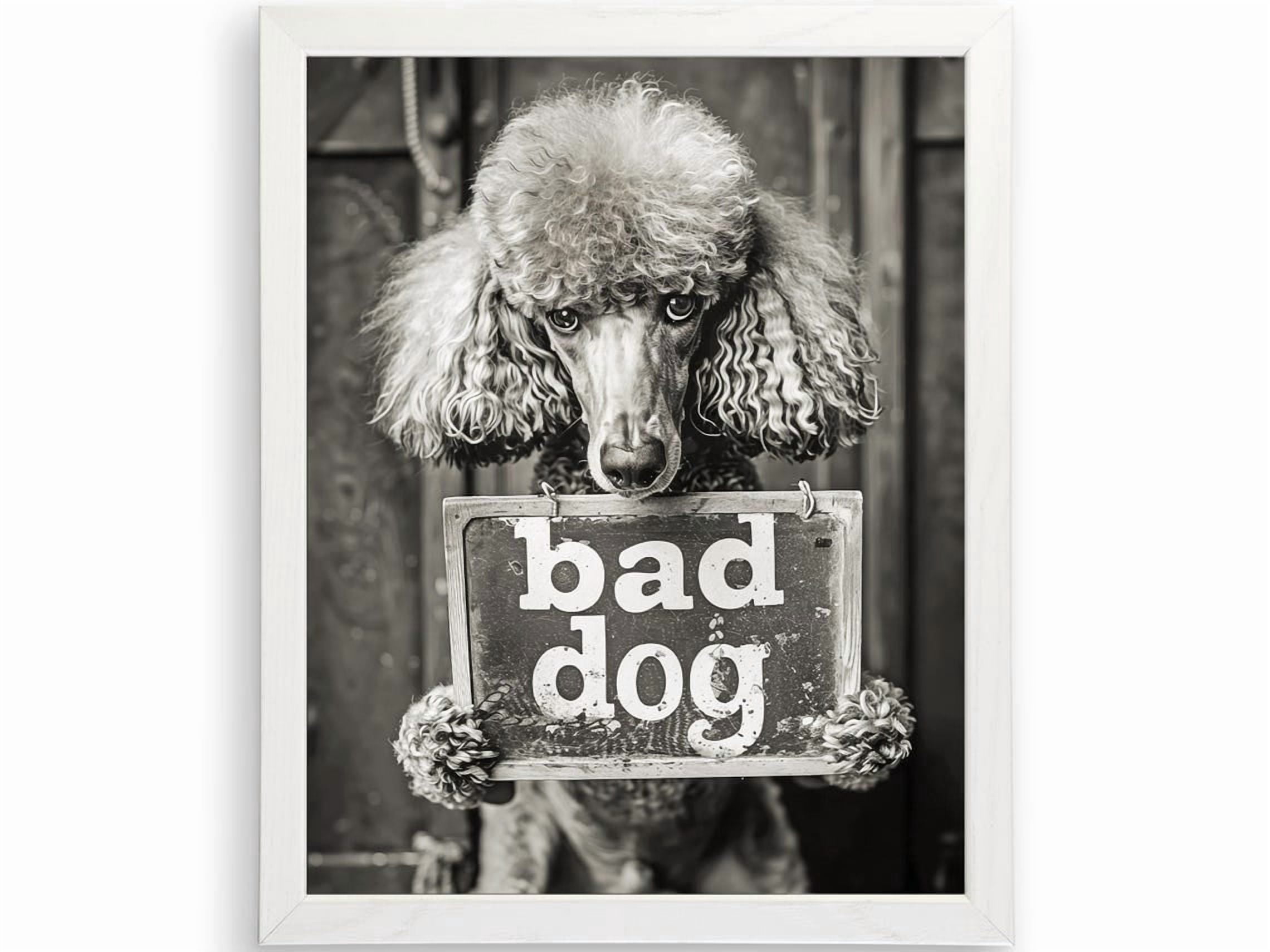 Poodle Bad Dog Art Print Vintage Pet Lovers And Dog Enthusiasts ...