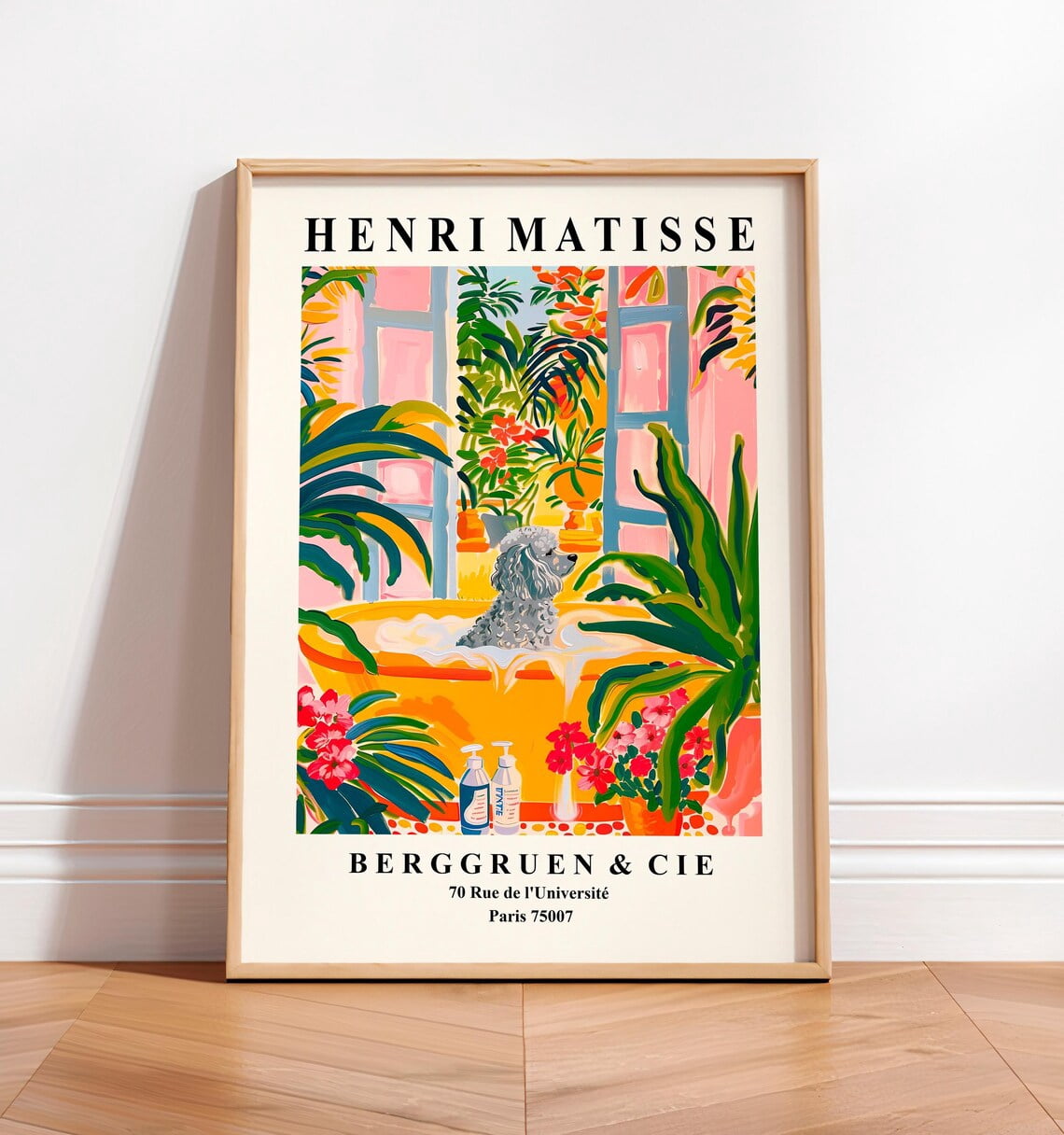 Poodle In Bathtub, Funny Bathroom Wall Art For Dog Lovers, Henri ...