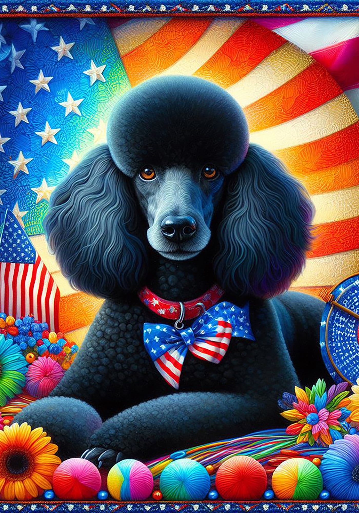 Poodle Black - Best of Breed DCR Patriotic I House Flag - Walmart.com