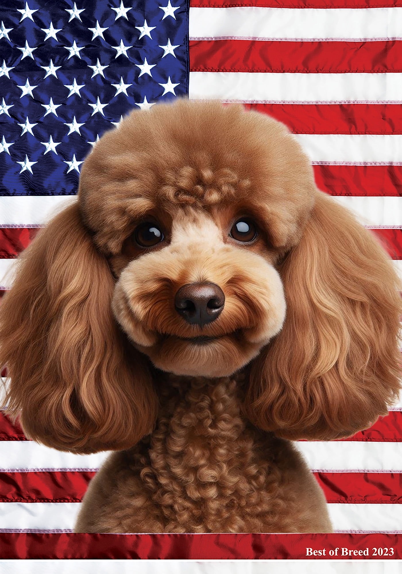 Poodle Chocolate - Best of Breed All-American Patriotic III House Flags ...