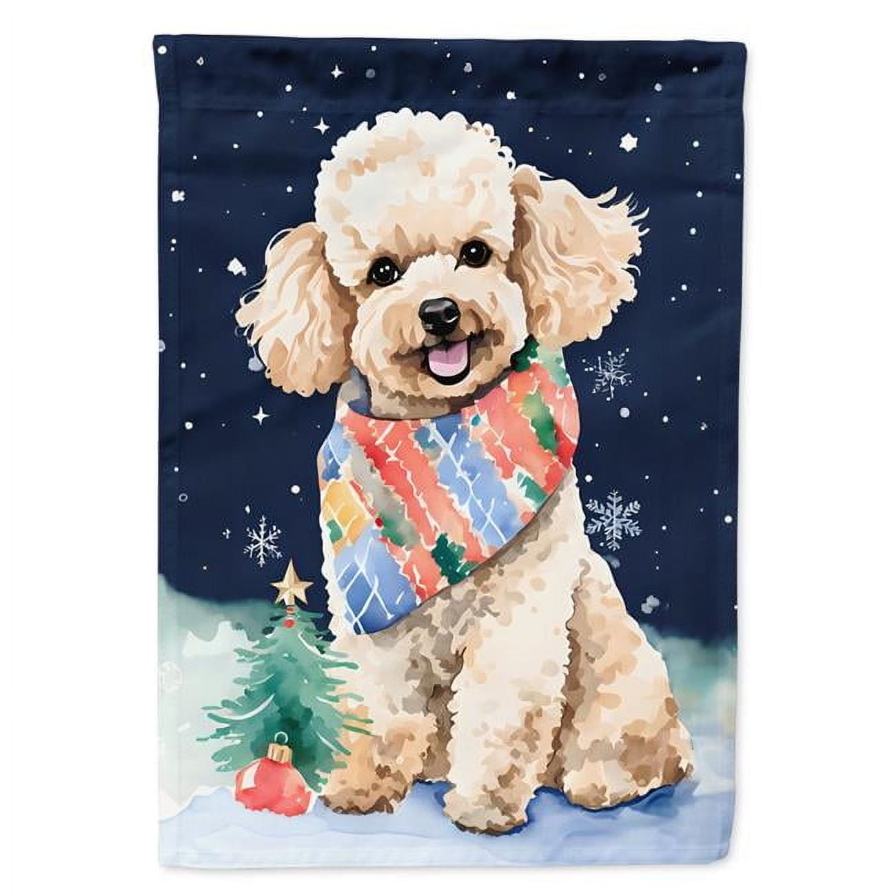 Poodle Christmas House Flag 28 in x 40 in - Walmart Business Supplies