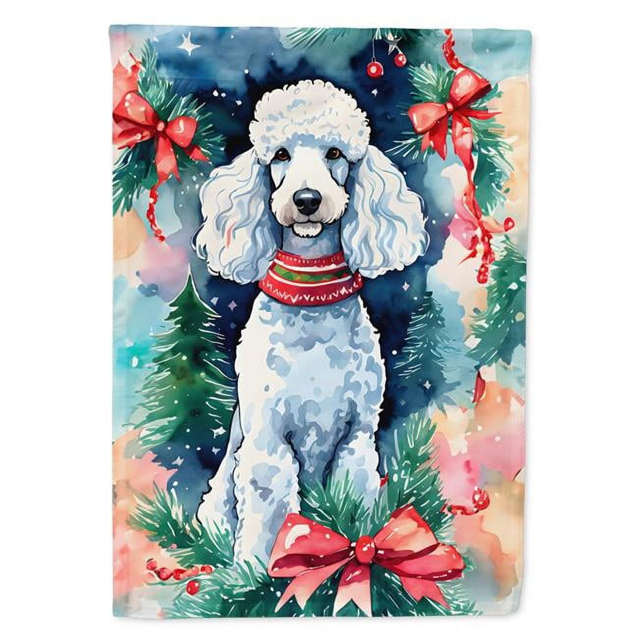 Poodle Christmas House Flag 28 in x 40 in - Walmart.com