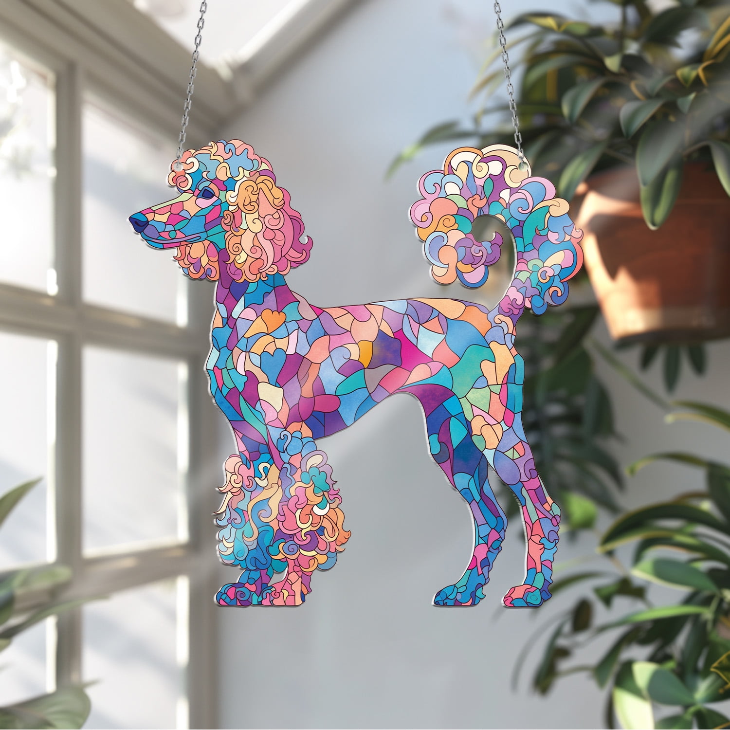 Poodle Dog Acrylic Window Hanging, Poodle Decorative Art, Poodle Sign ...
