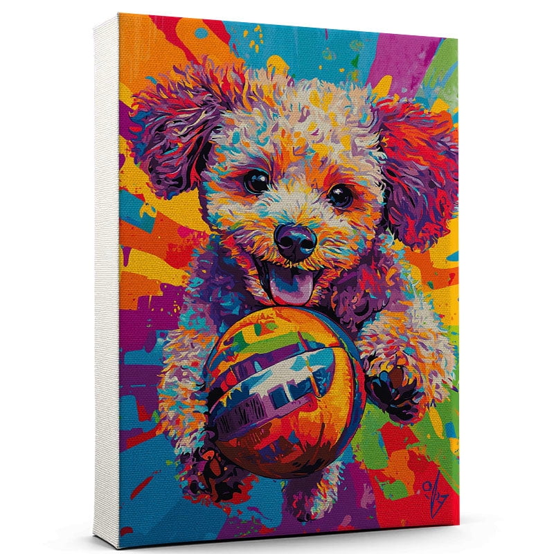 Poodle Dog American Football Poster – Funny Poodle Dog Playing American ...