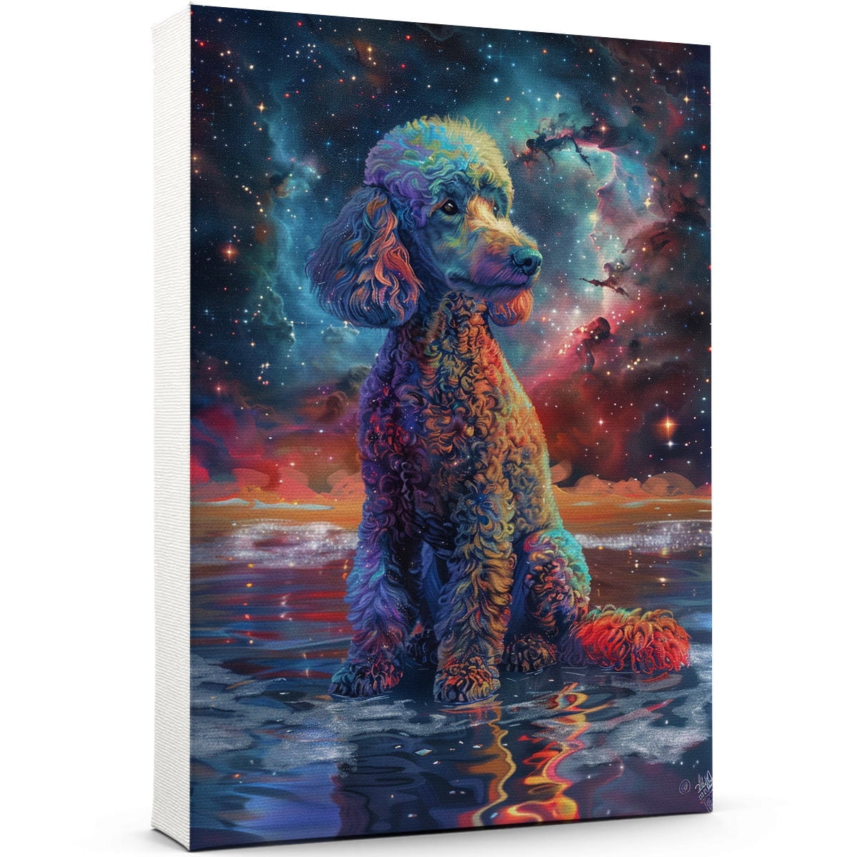 Poodle Dog Art Starry Night-Inspired - Contemporary Abstract Modern Dog ...