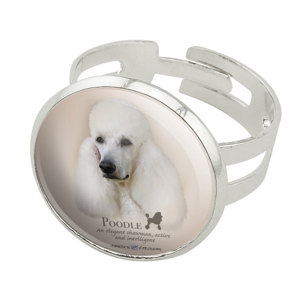 Poodle Dog Breed Silver Plated Adjustable Novelty Ring - Walmart.com