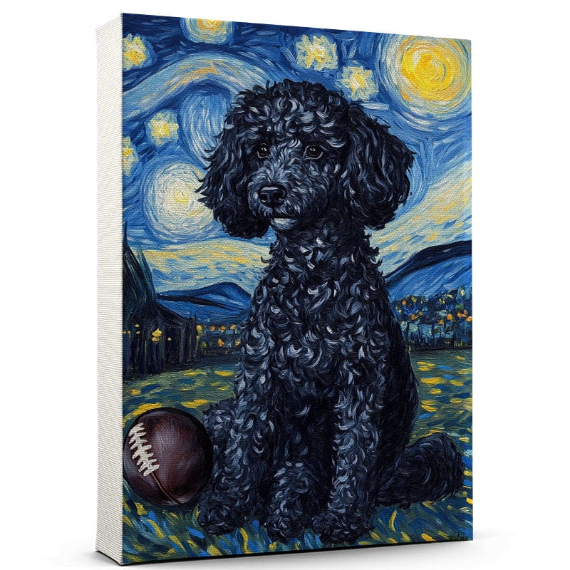 Poodle Dog Canvas American Football Canvas – Funny Poodle Dog Team ...