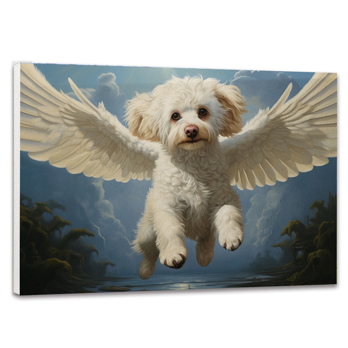 Poodle Dog Memorial Gifts - Waiting At The Door Canvas - Dog Memorial ...