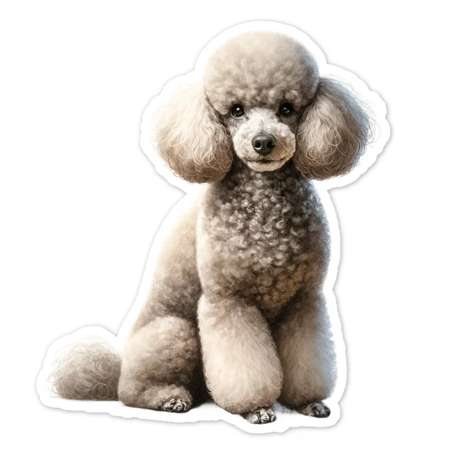 Poodle Dog Sticker, Water Resistant, Water Bottle, Laptop ...