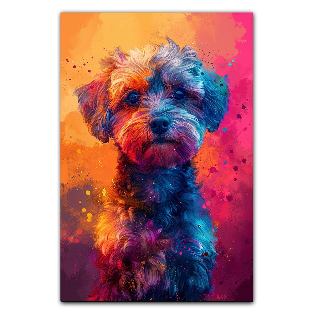 Poodle Dog Wall Art Poodle Picture Poster Print Funny Colorful Animal ...
